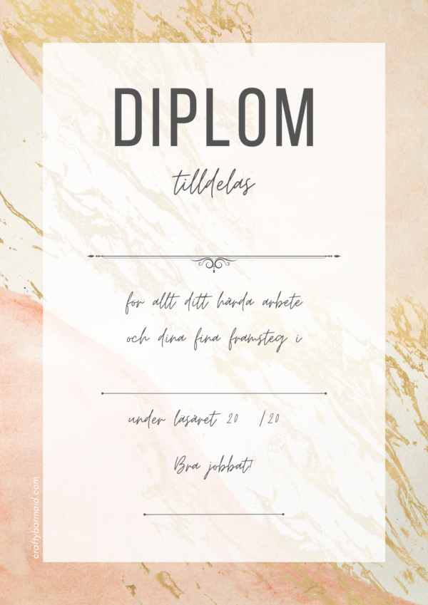 Diplom till skolavslutningen – gratis att ladda ner! – Crafty Barmaid